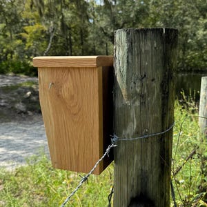 Mid-century Modern Birdhouse, Reclaimed Oak and Walnut, Handcrafted ...