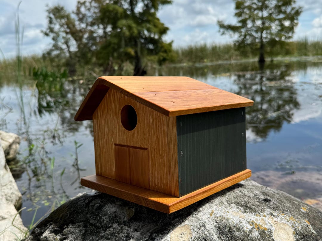 Barn Style Birdhouse, Hand-carved Texture, Reclaimed Cedar & Cypress ...