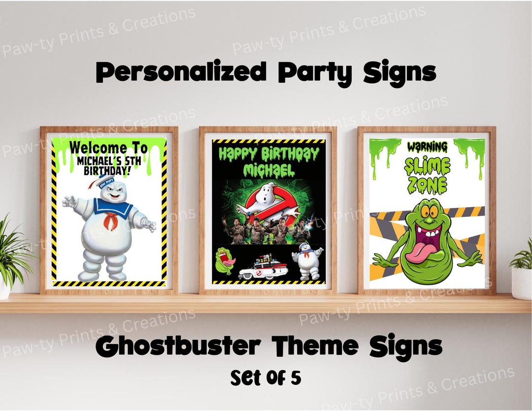 Custom Ghost Themed Party Signs, Inspired by Ghostbuster Party Decor ...