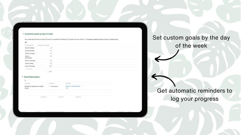 1000 Hours Outside Tracker Notion Template | 1000 Hours Outside Digital ...