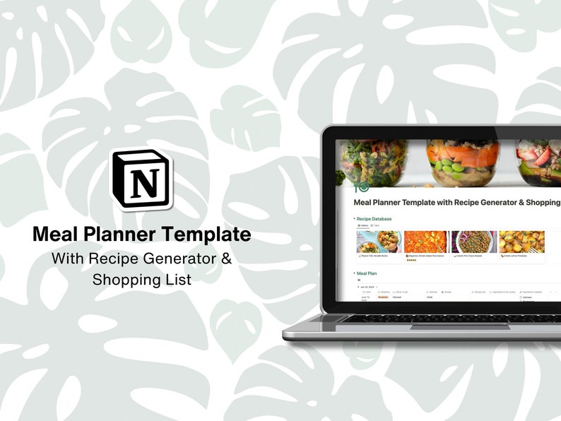 Notion Meal Planner Template With Recipe Generator & Shopping List ...