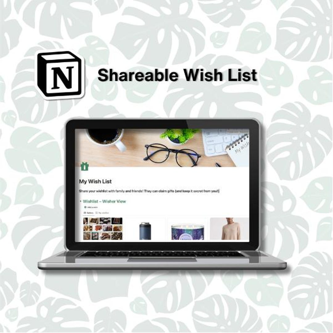 Shareable Wish List Notion Template | Christmas Wishlist Template ...