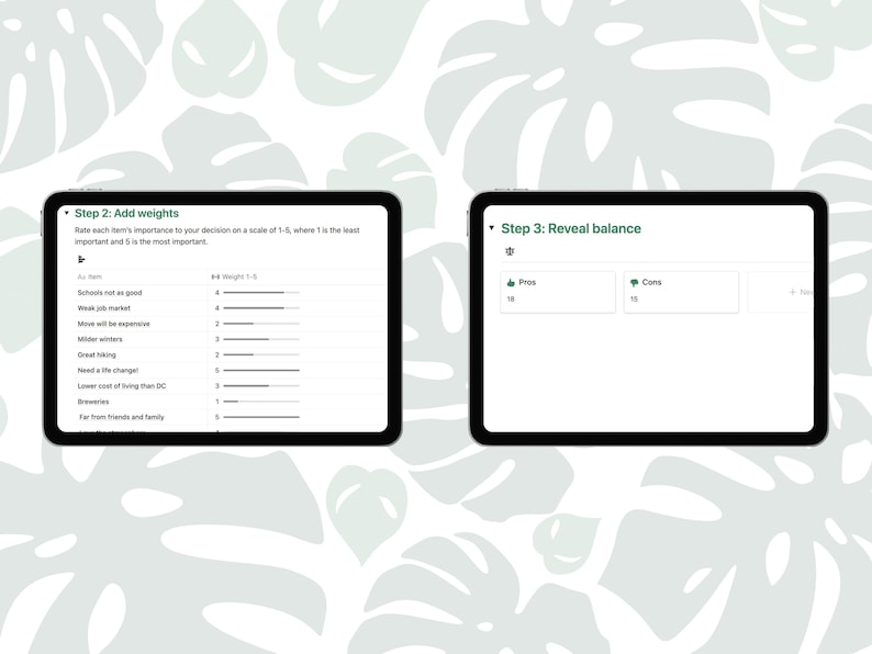 Pro/con List Maker Notion Template | Decision Maker Digital Planner - Etsy