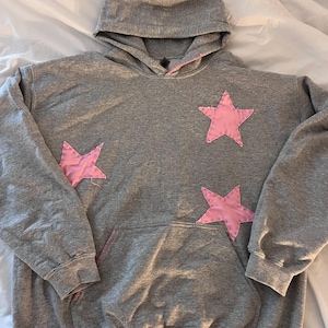 Patchwork Star Embroidered Hoodie - Etsy