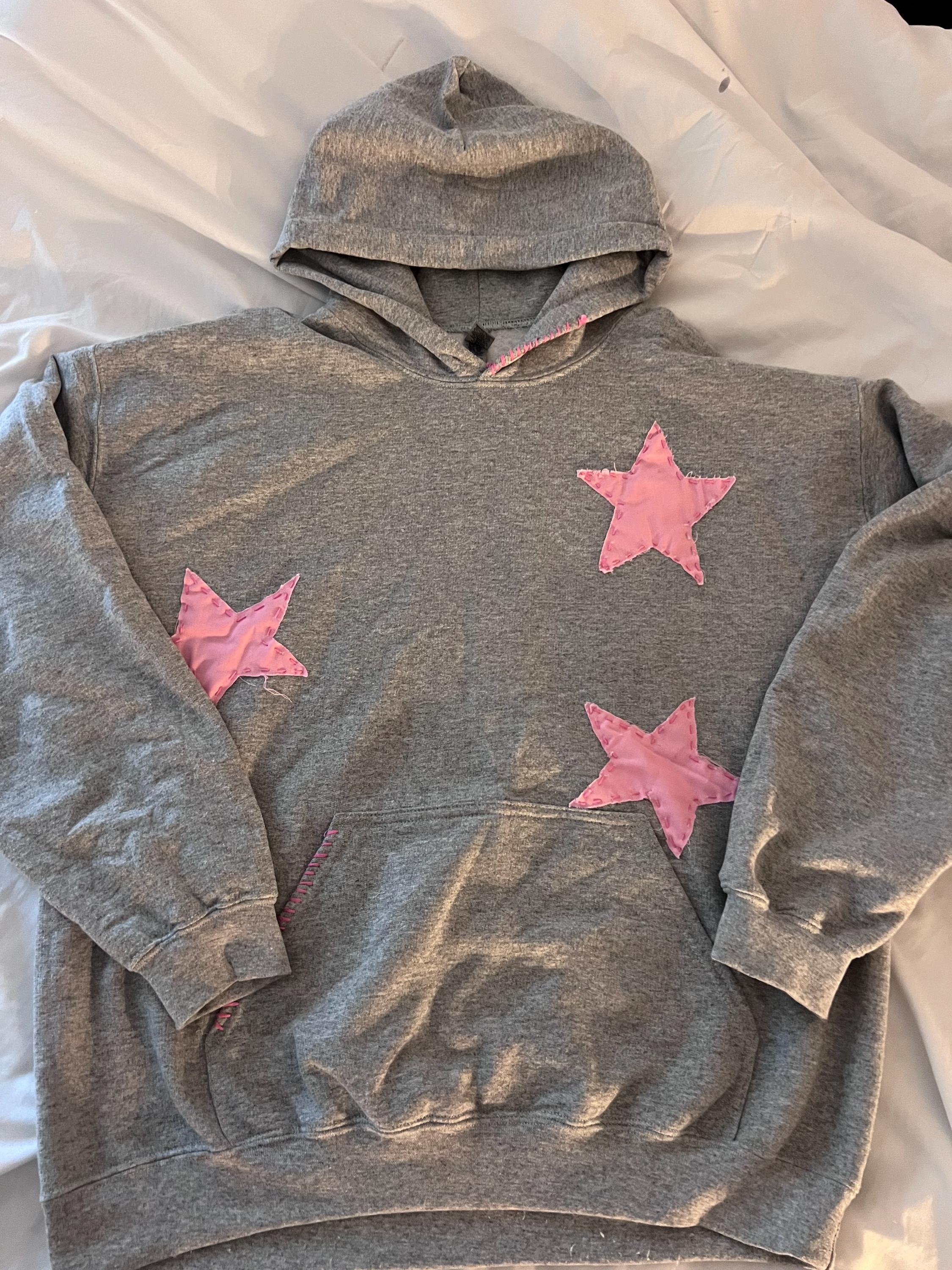 Patchwork Star Embroidered Hoodie - Etsy