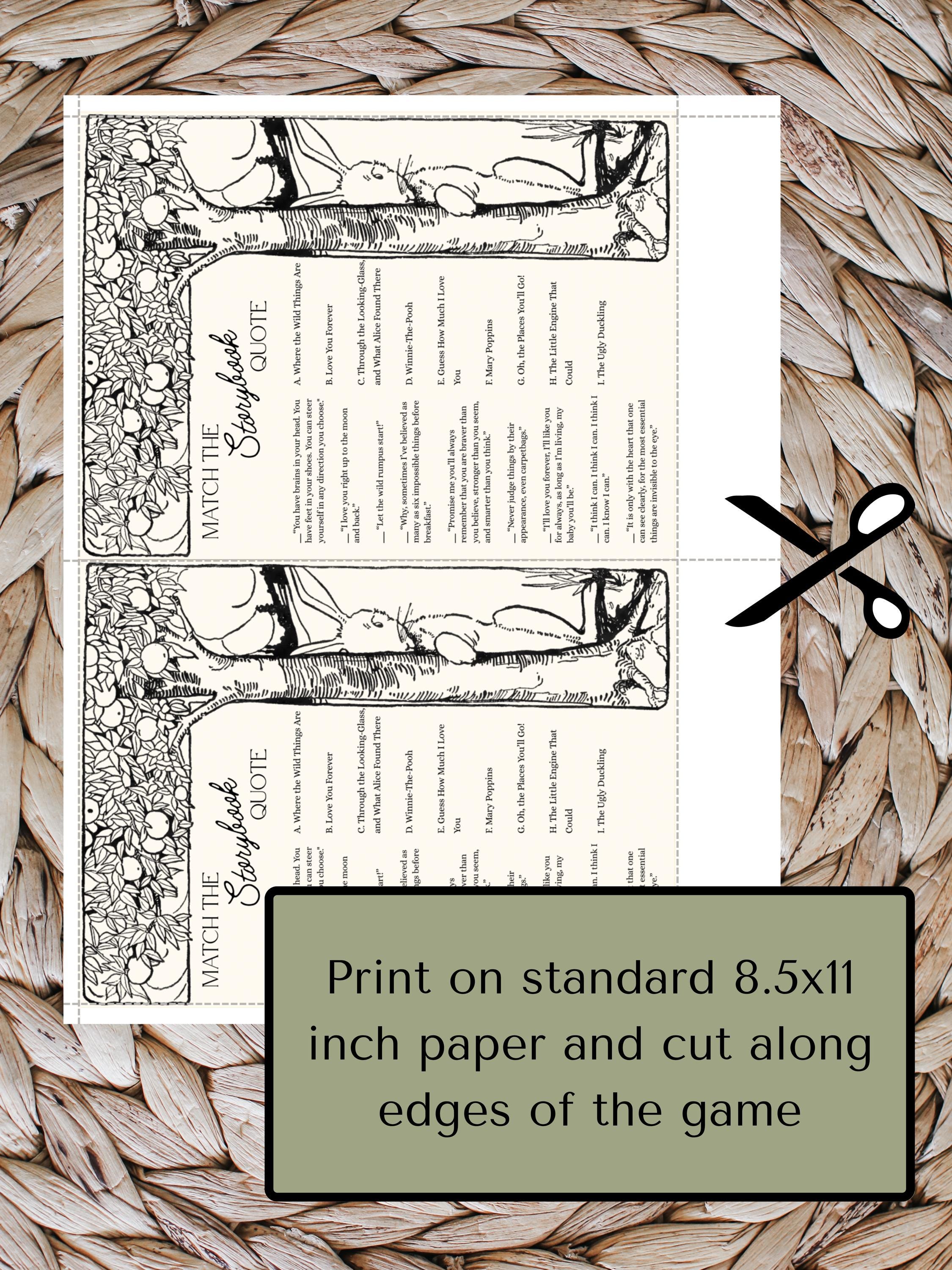 Storybook Quote Matching Game for Baby Shower - Etsy