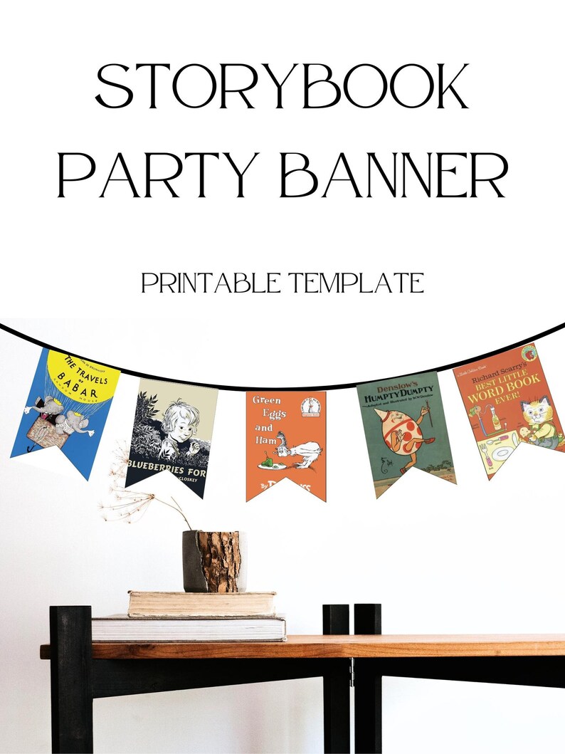 Storybook Party Banner Template for Baby Shower, Birthday - Etsy