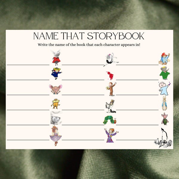 Storybook Characters - Etsy