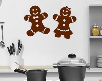Gingerbread Men Decals Christmas window decals gingerbread | Etsy