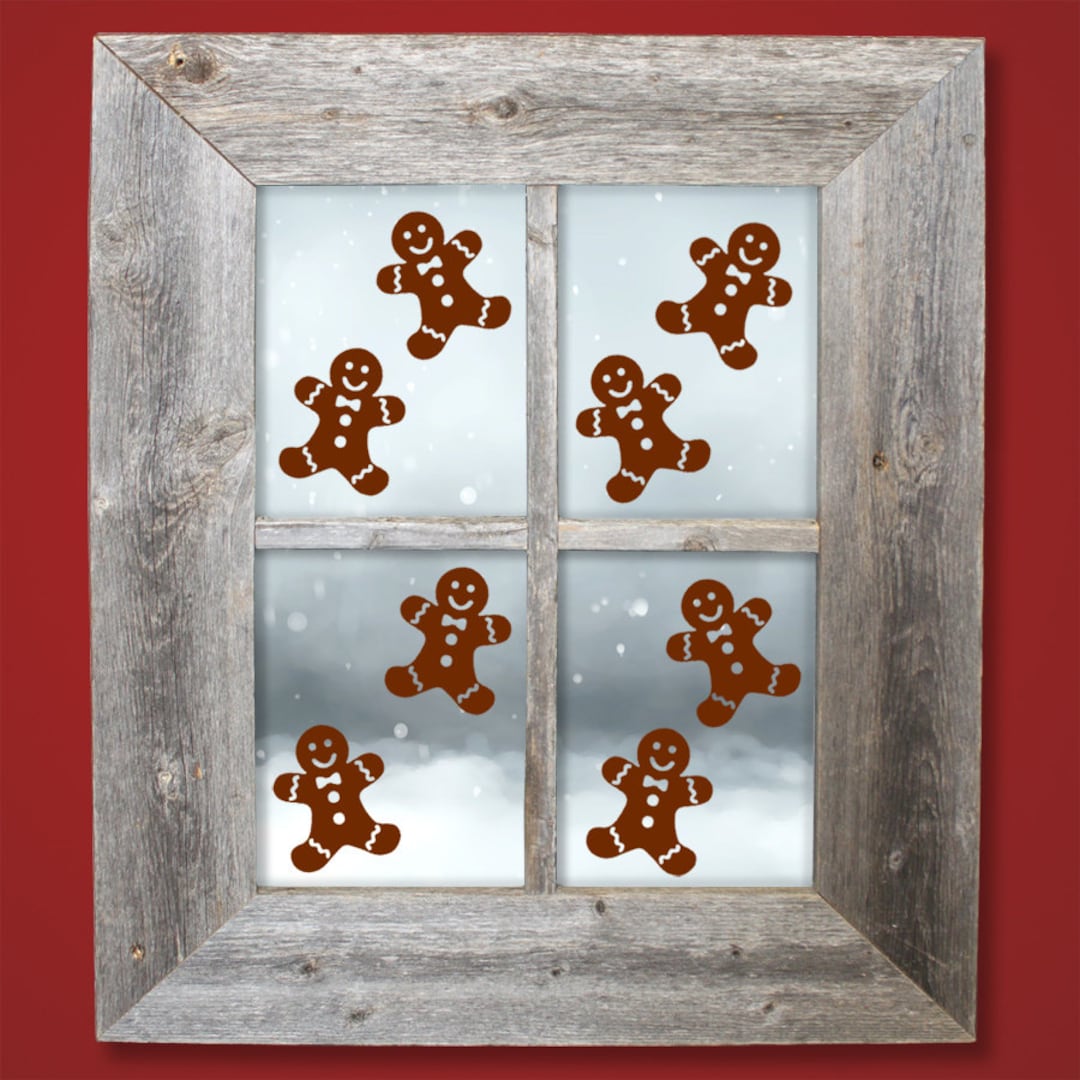 Gingerbread Men Decals, Christmas Window Decals, Gingerbread Man Decor ...