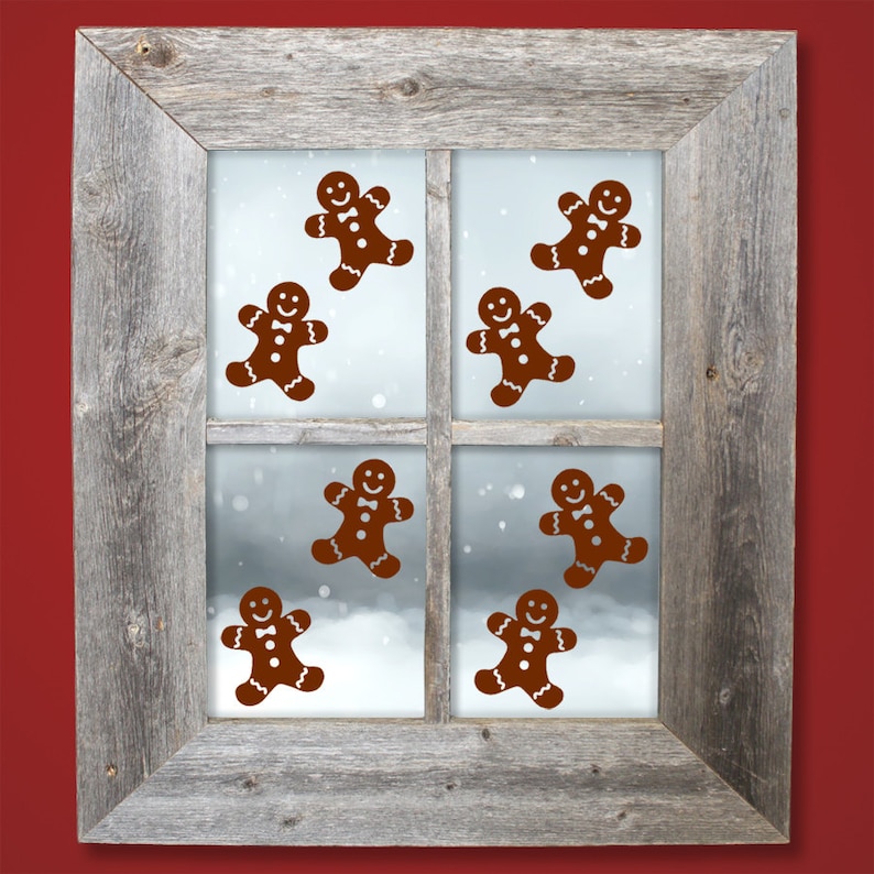 Gingerbread Men Decals Christmas Window Decals Gingerbread - Etsy