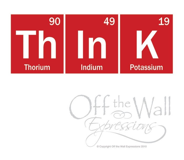 Think Wall Decal - Periodic Table Decal - Elements Vinyl Decal ...