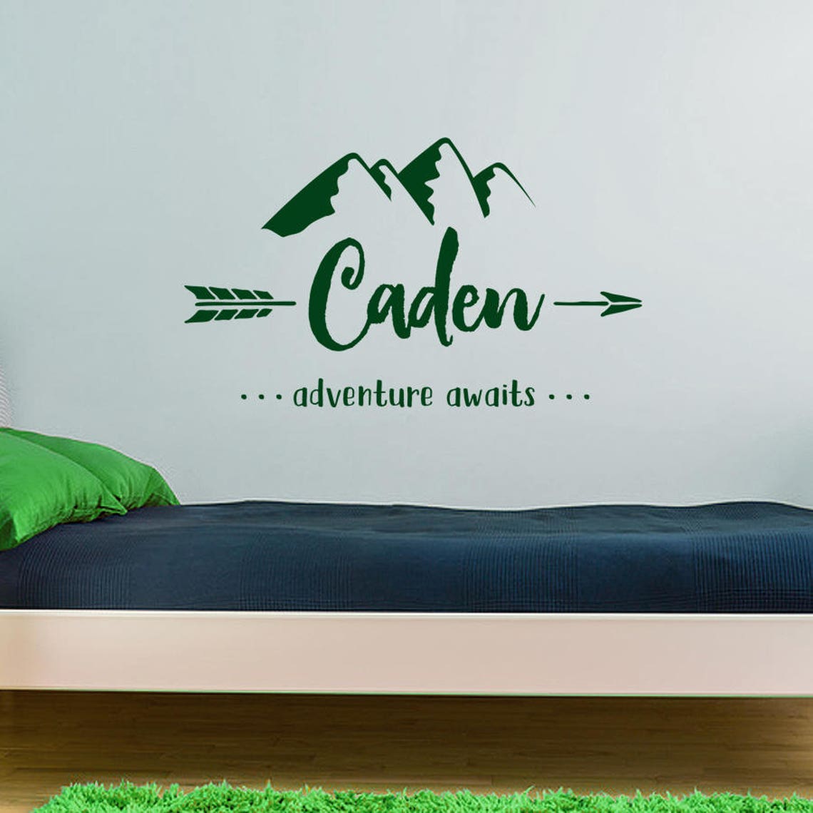 Wall Decal, Personalized Name, Mountain Nursery Decal, Bedroom Decor ...