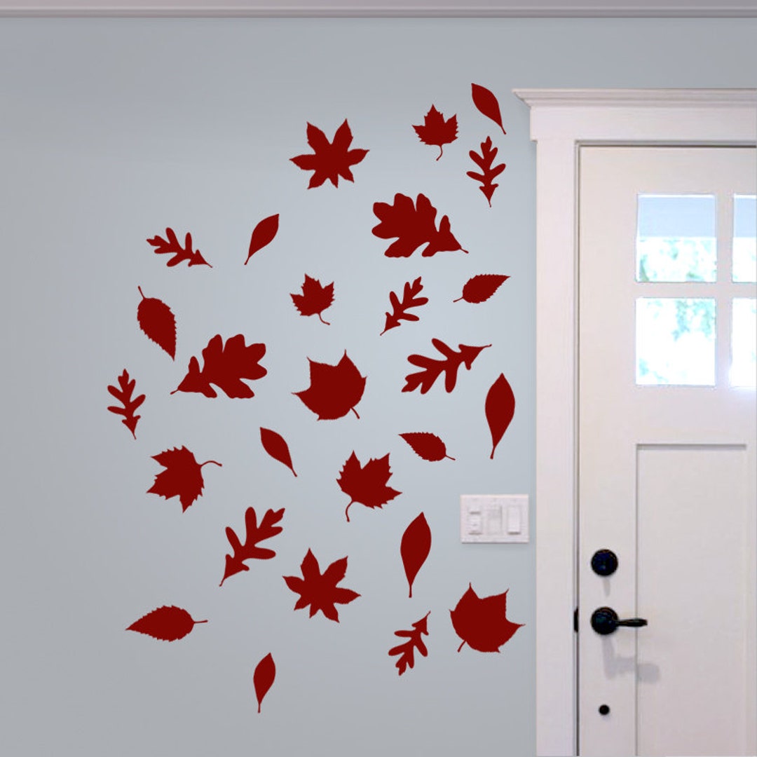 Autumn Leaves Vinyl Decal Set. Leaves for Fall, Thanksgiving Decor ...