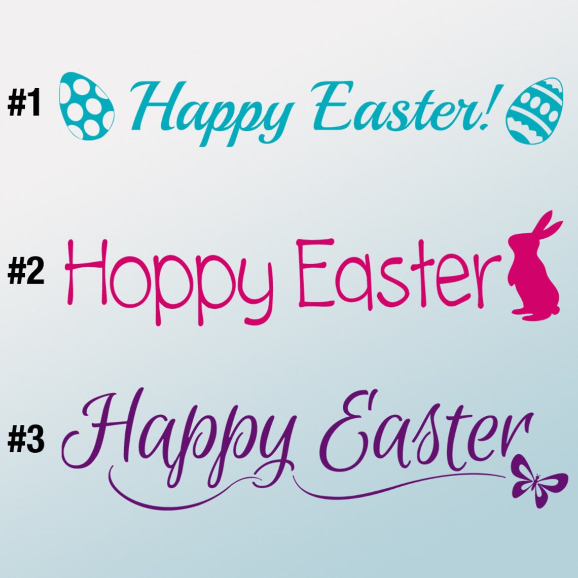 Happy Easter Front Door Decal Holiday Vinyl Three Options - Etsy