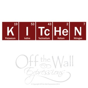 Kitchen Periodic Table Elements Vinyl Wall Art Decal, Chemisty Decal - Etsy