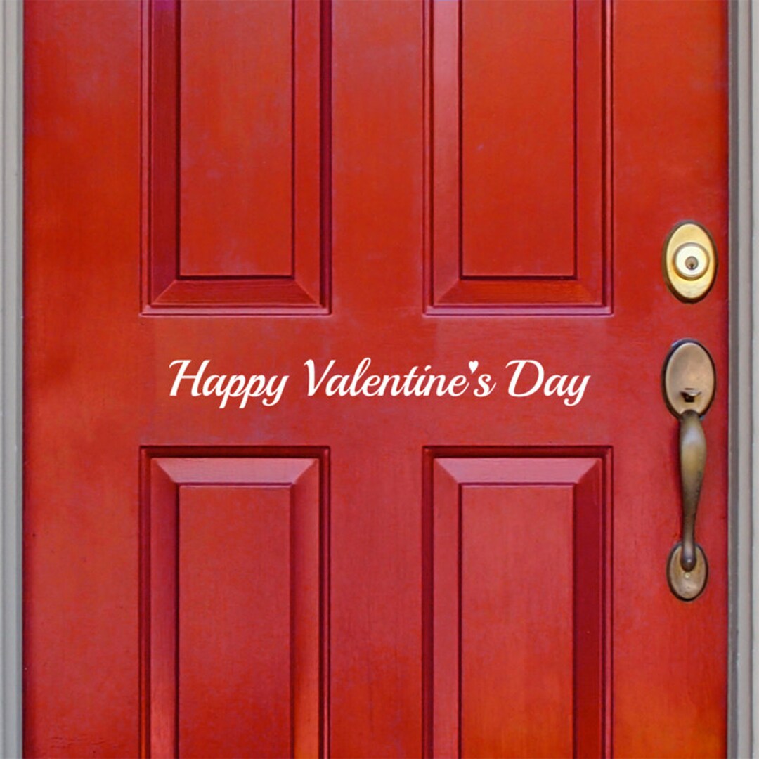 Happy Valentine's Day Decal Front Door Decal Wall Art Valentine Decor ...