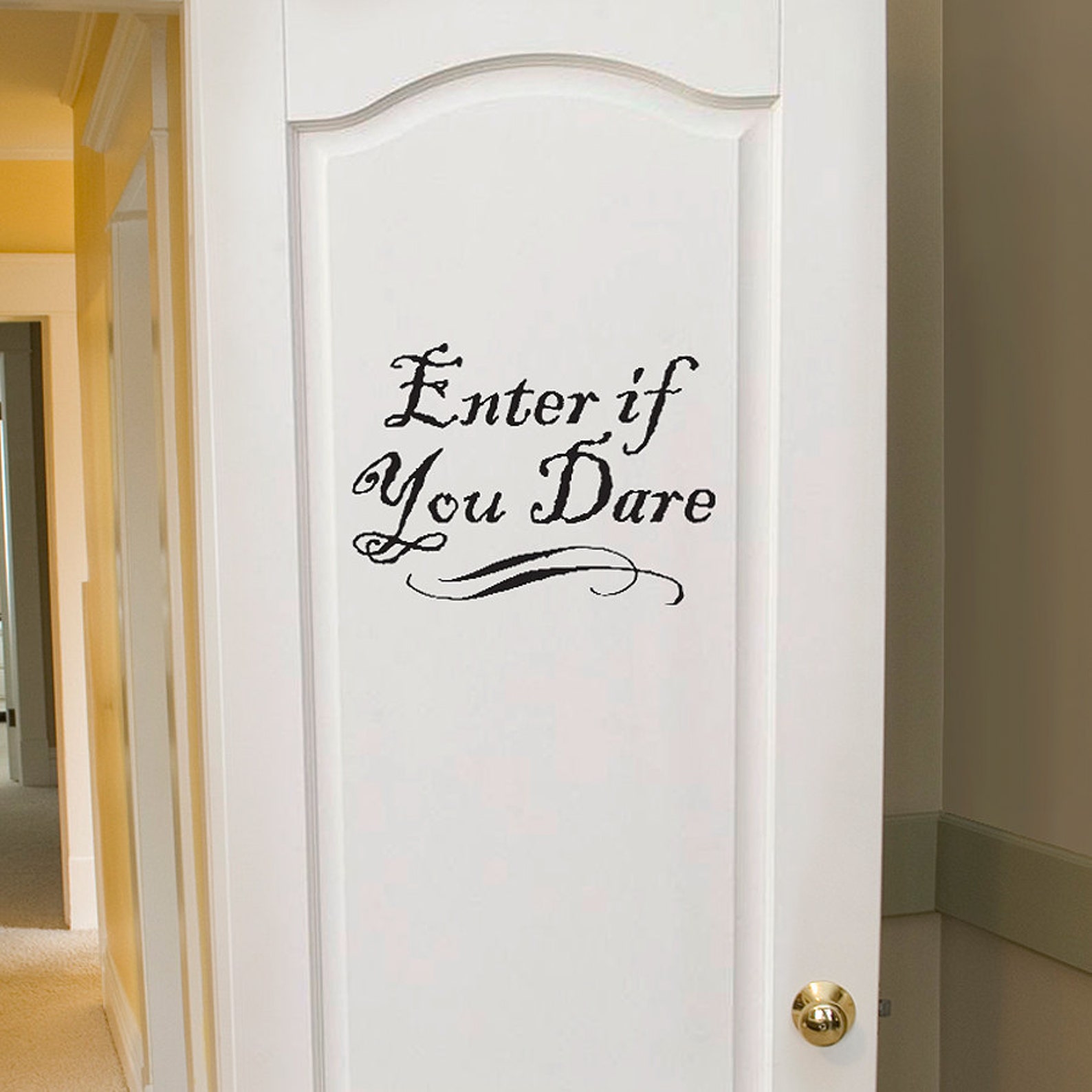 Enter If You Dare Vinyl Decal, Pirate Decor, Halloween Decal, Door ...
