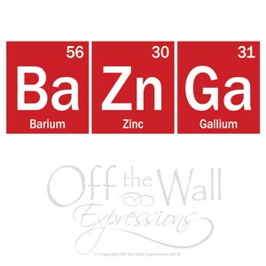 Bazinga Periodic Table Elements, Vinyl Wall Art Decal, Sheldon Cooper ...