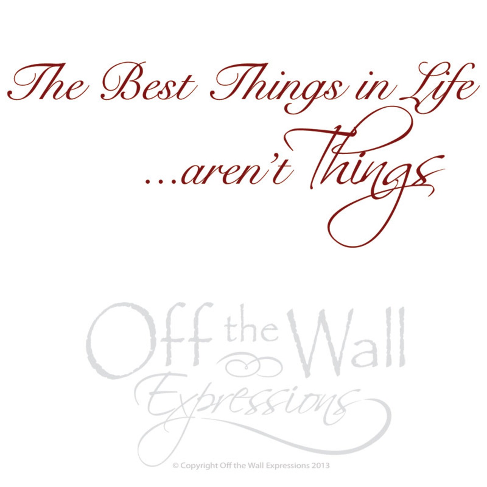 The Best Things in Life, Wall Words Expressions, Vinyl Decal for Family ...