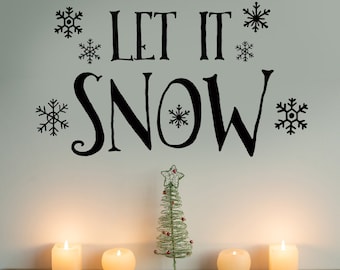 Let It Snow With Snowflakes Winter Christmas Holiday Vinyl - Etsy