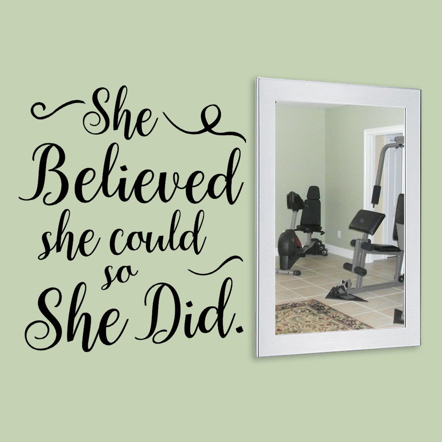 She Believed She Could so She Did Decal, Vinyl Wall Sticker ...