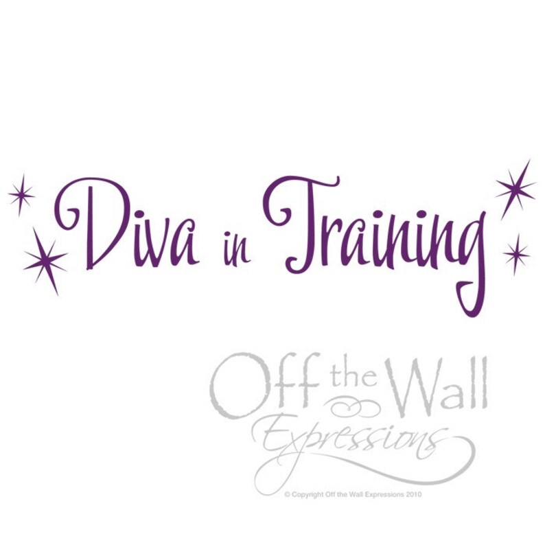 Diva in Training Vinyl Wall Decal, Girls Bedroom Decor, Pink Decals ...