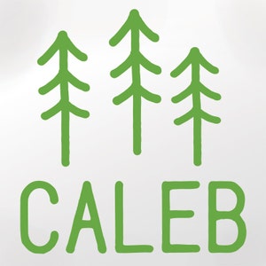 Name Decal, Personalized Nursery Decal, Boy Room Wall Decal, Pine Tree ...
