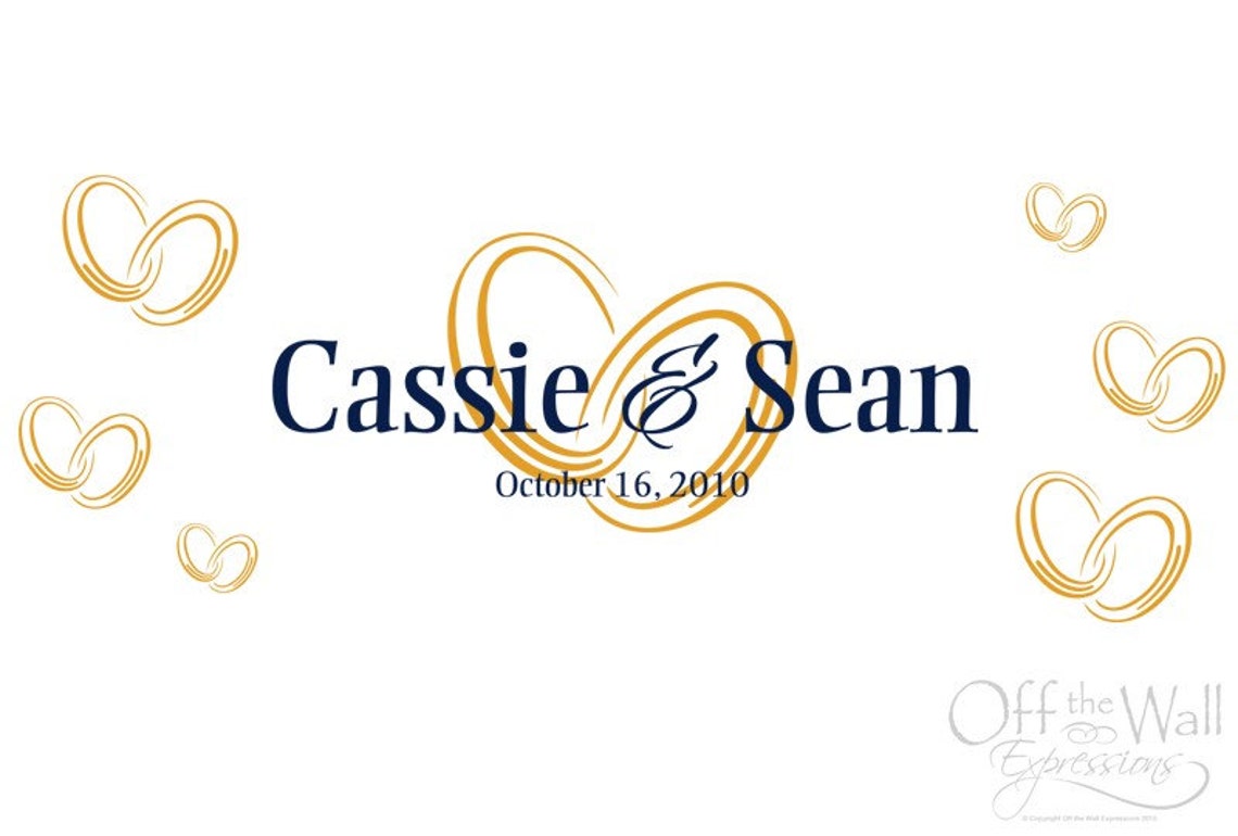 Wedding Rings Dance Floor Decal Reception Decor Personalized - Etsy