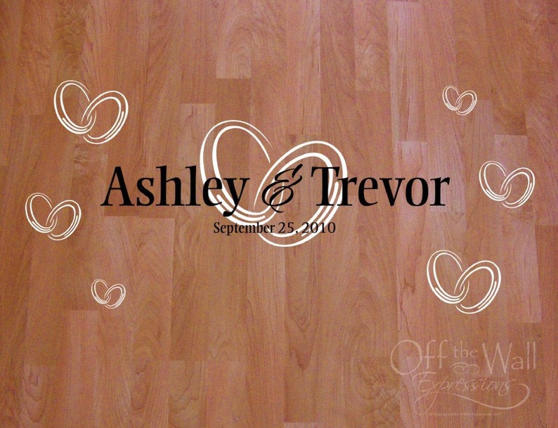 Wedding Rings Dance Floor Decal Reception Decor Personalized - Etsy