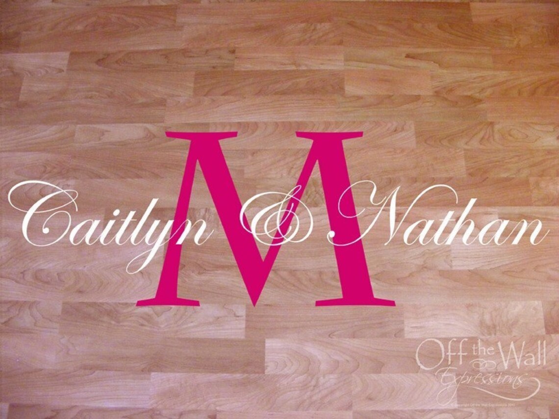 Dance Floor Decal, Wedding Monogram, Reception Decor, Couple Name Decal ...
