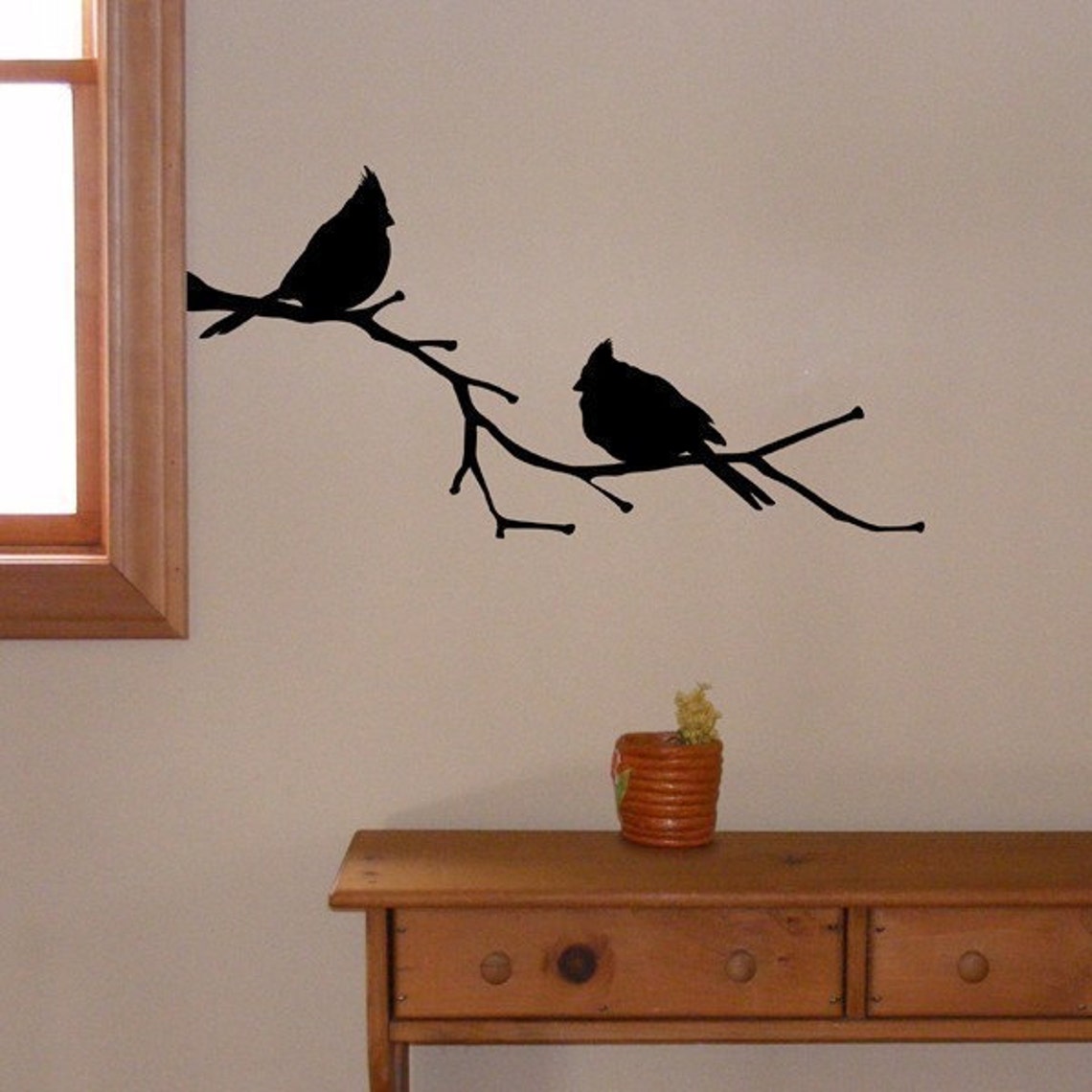 Cardinals on a Branch Vinyl Wall Decal, Nature Stickers State Bird - Etsy