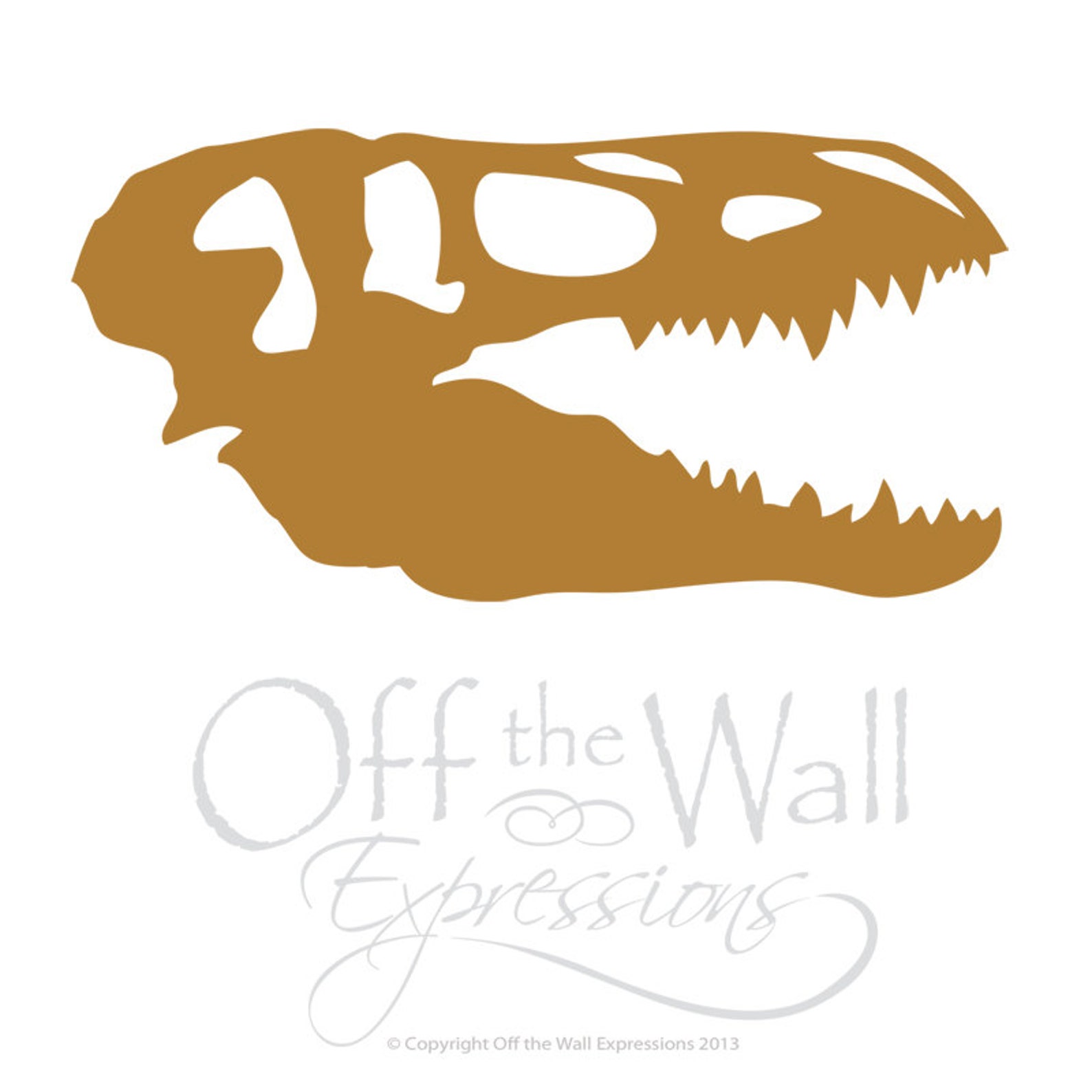 Dinosaur Skeleton Vinyl Decal, T Rex Skull Decal, Boy's Room Vinyl Wall ...