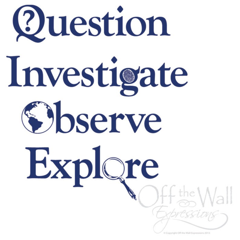 LARGE Set of Classroom Vinyl Decals Explore Investigate - Etsy
