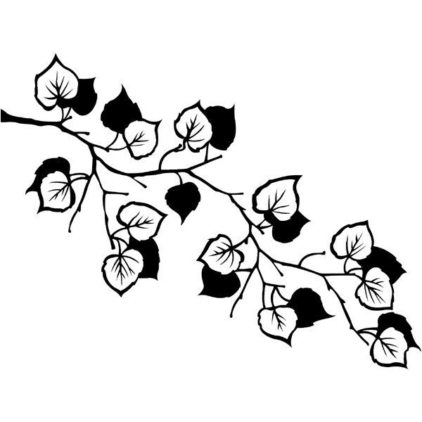 Ivy Branch Decal, Vine With Leaves Vinyl Decal, Wall Art Design ...