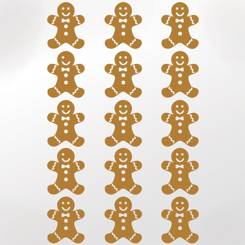 Gingerbread Men Decals Christmas Window Decals Gingerbread - Etsy