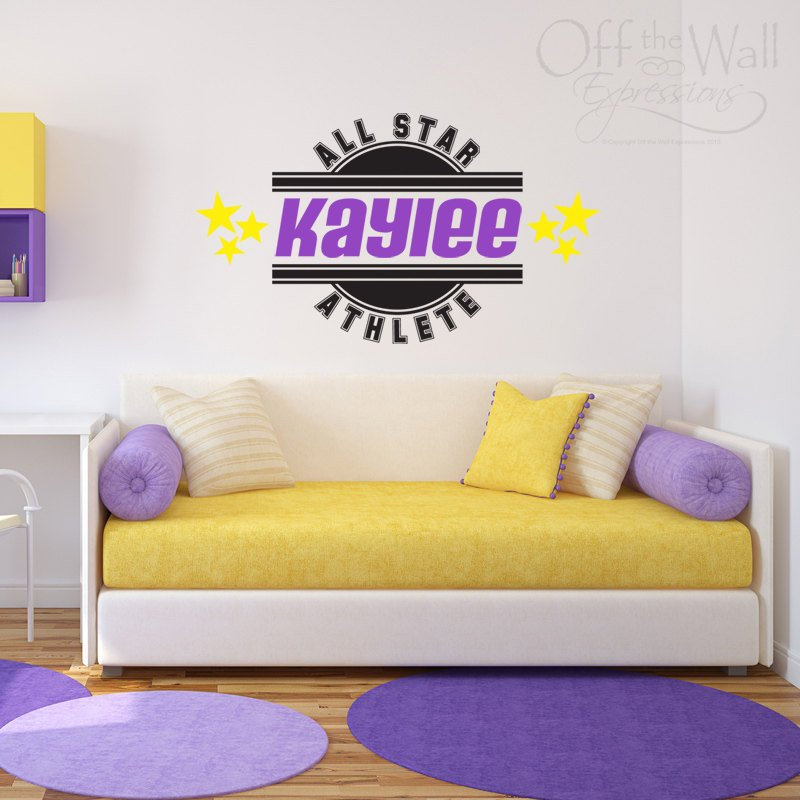 All Star Girl Athlete Personalized Decal, Sports Sticker, Team Wall Art ...