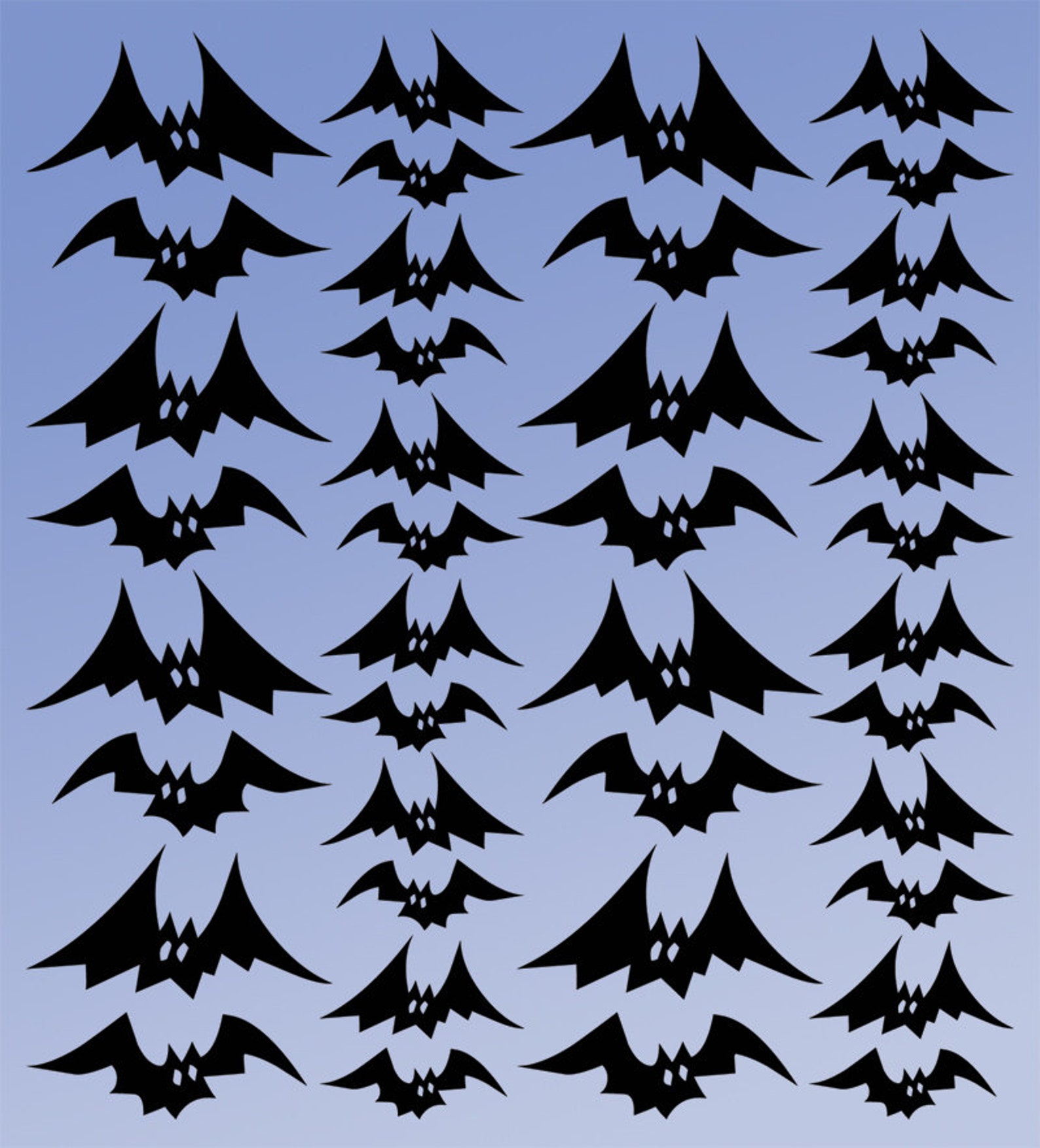 Halloween Decor Fun Bat Set of 40 Decals bat Decal | Etsy