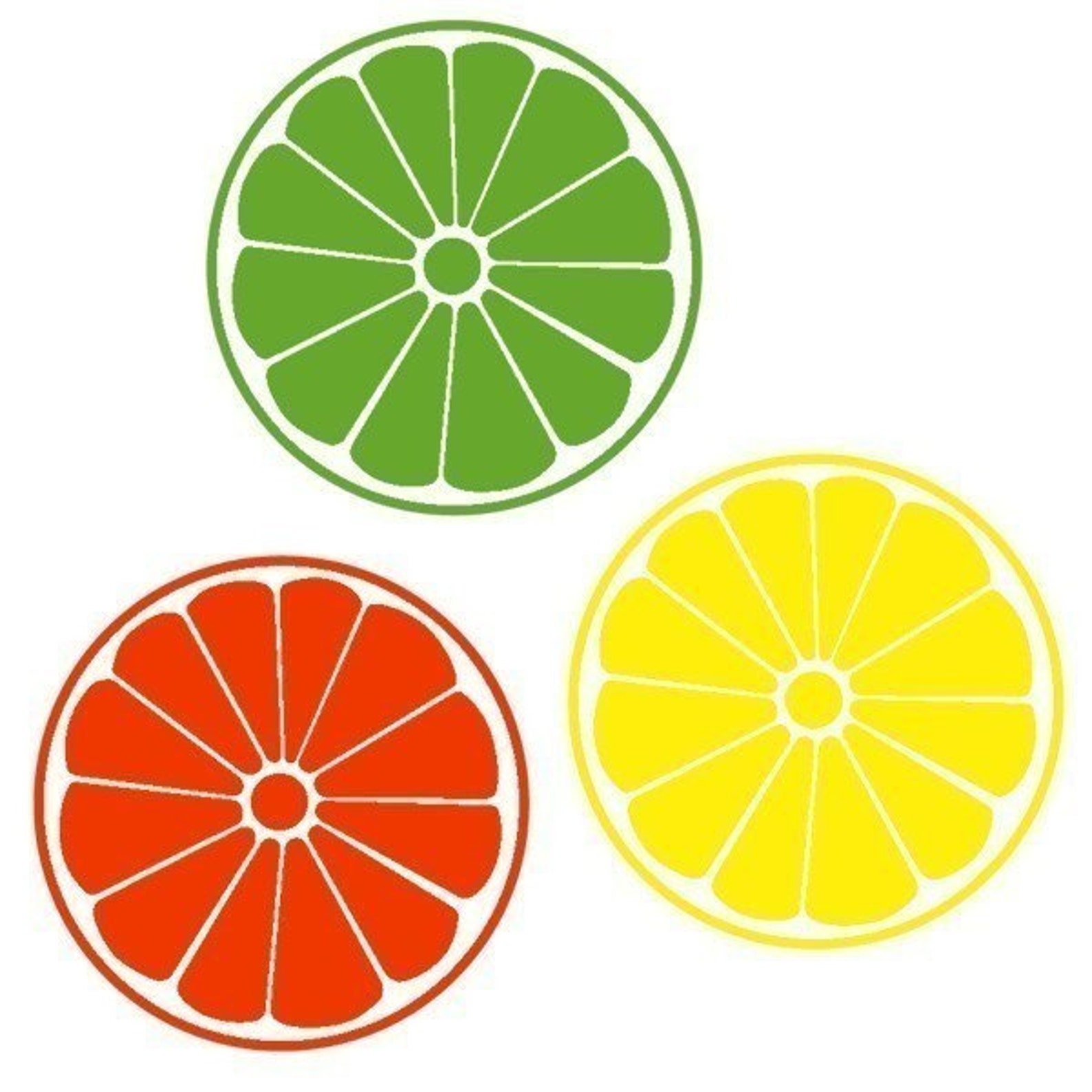 Citrus Wall Art Decals Orange Lemon Lime Vinyl Decals Summer - Etsy
