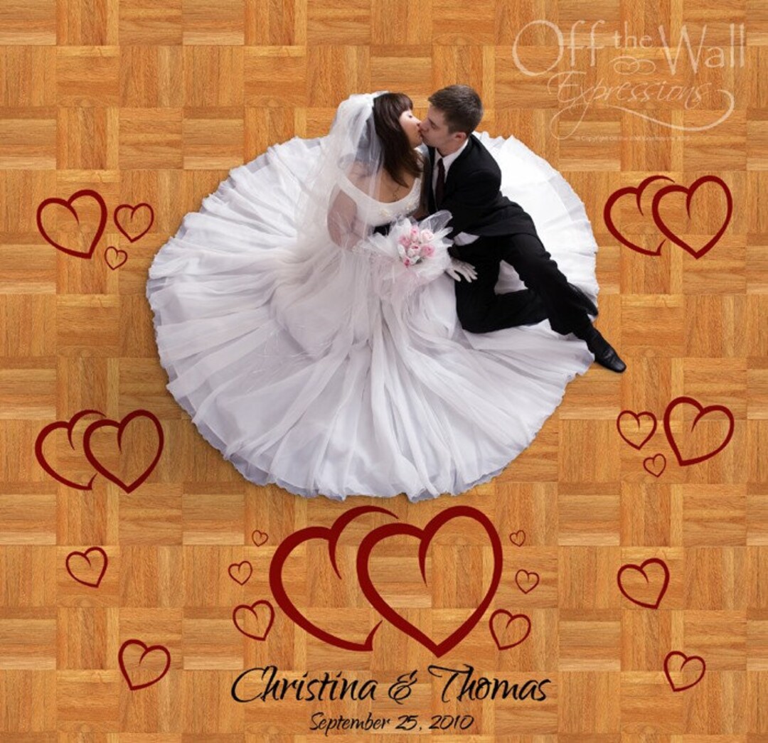 Wedding Dance Floor Decal Set, Large Personalized Wedding Reception ...