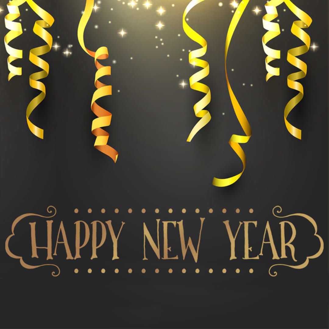 Happy New Year Vinyl Decal, Metallic Gold Decal, Decor for the New Year ...