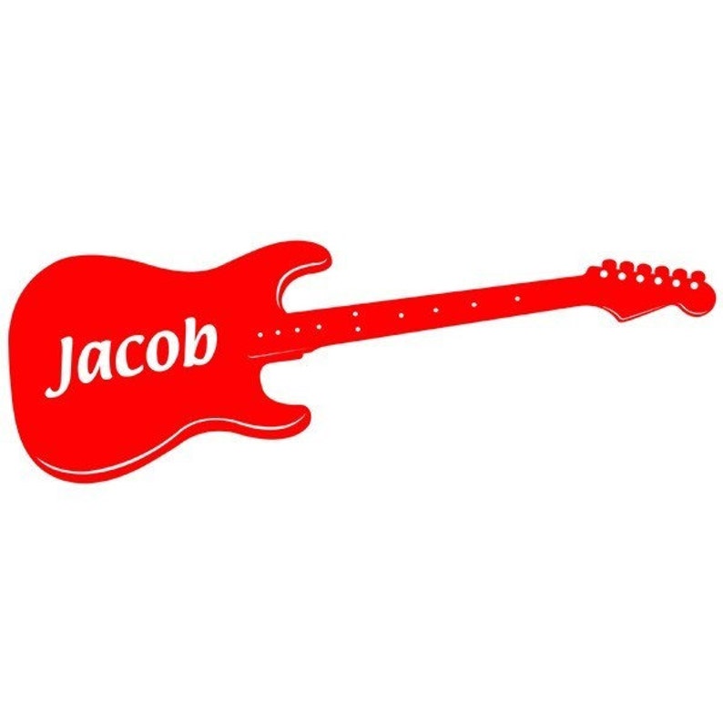 Personalized Guitar Vinyl Decal | Etsy
