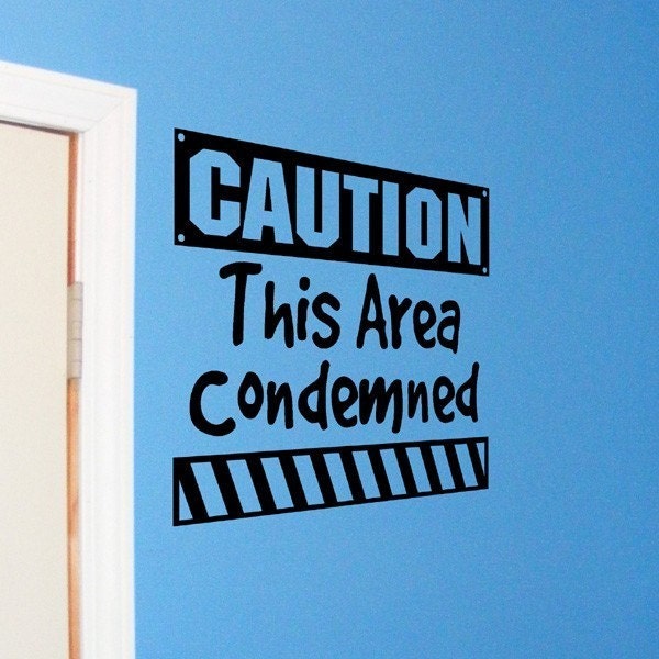 Playroom Decal, Child Bedroom Decor, Messy Room Warning Sign, Funny ...