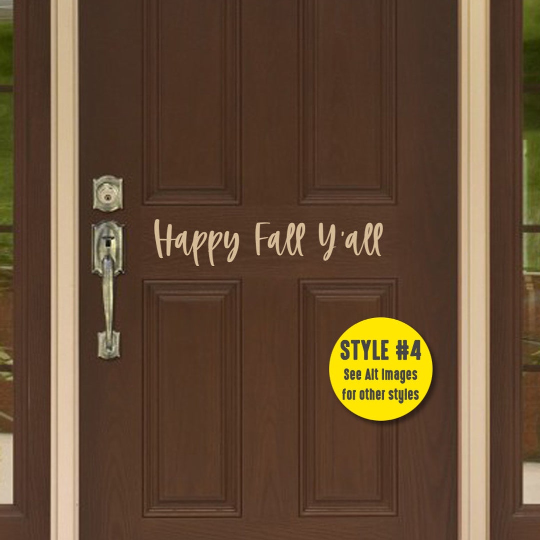 Happy Fall Y'all Vinyl Front Door Decal, Fall Decor, - Etsy