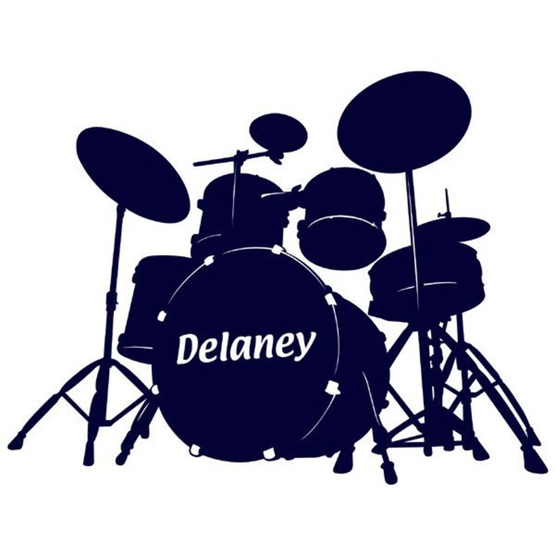Personalized Drum Set vinyl decal | Etsy