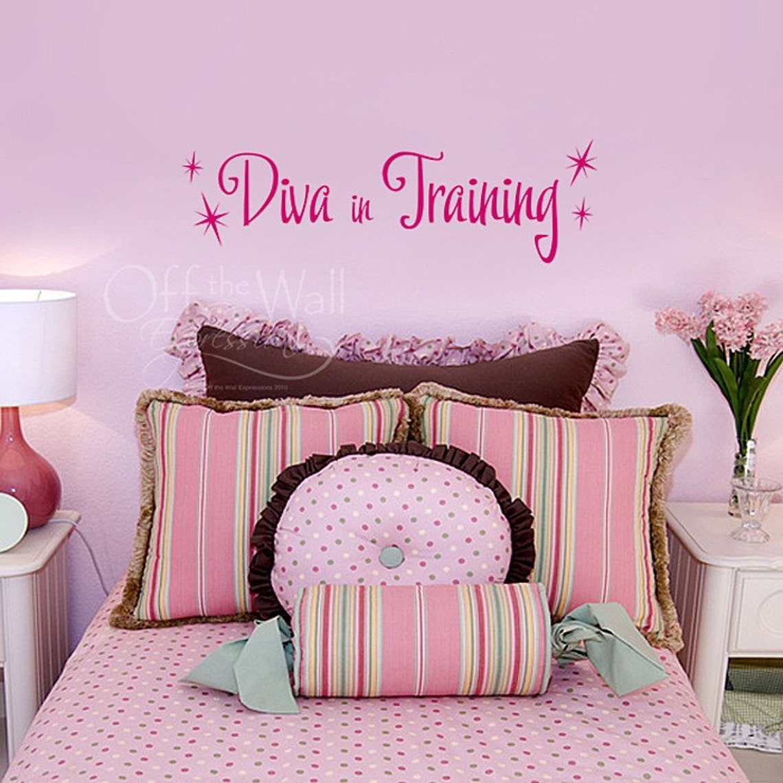 Diva in Training Vinyl Wall Decal, Girls Bedroom Decor, Pink Decals ...