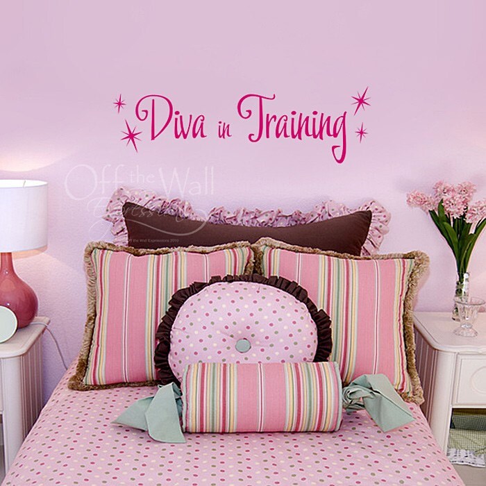 Diva in Training vinyl wall decal girls bedroom decor pink | Etsy