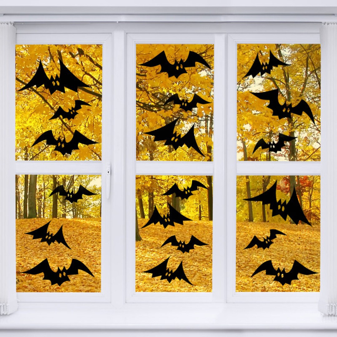 Halloween Decor, Fun Bat Set of 40 Decals (bat Decal, Halloween Decals ...
