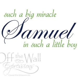 Miracle Boy Personalized Vinyl Decal, Such a Big Miracle, Nursery Decor ...