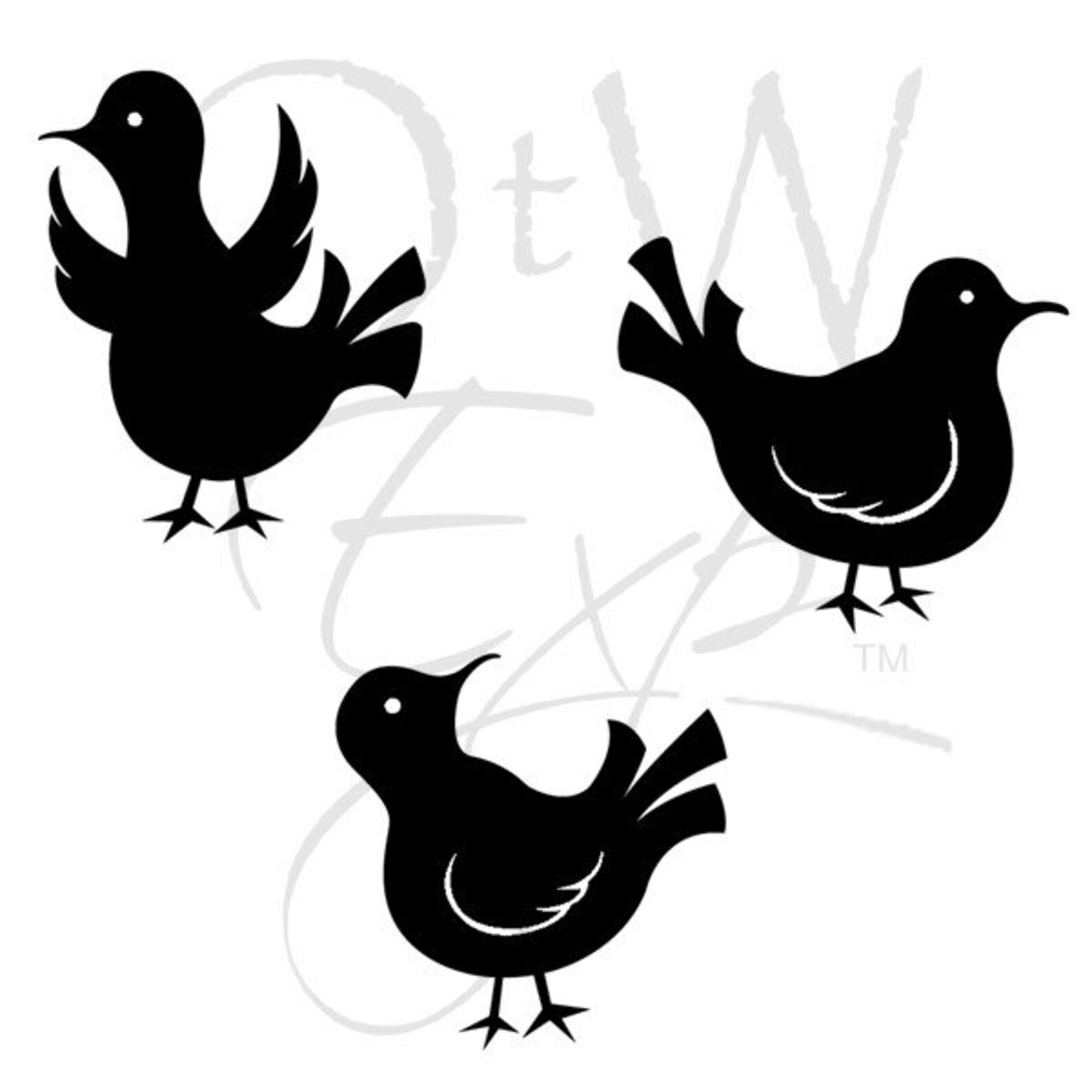 Little Bird Decals - Set of Three - Vinyl Wall Art Decals - Wall Bird ...